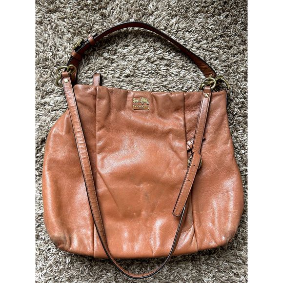 Coach | Bags | Coach Madison Isabelle Cognac Leather Shoulder Bag Hand ...